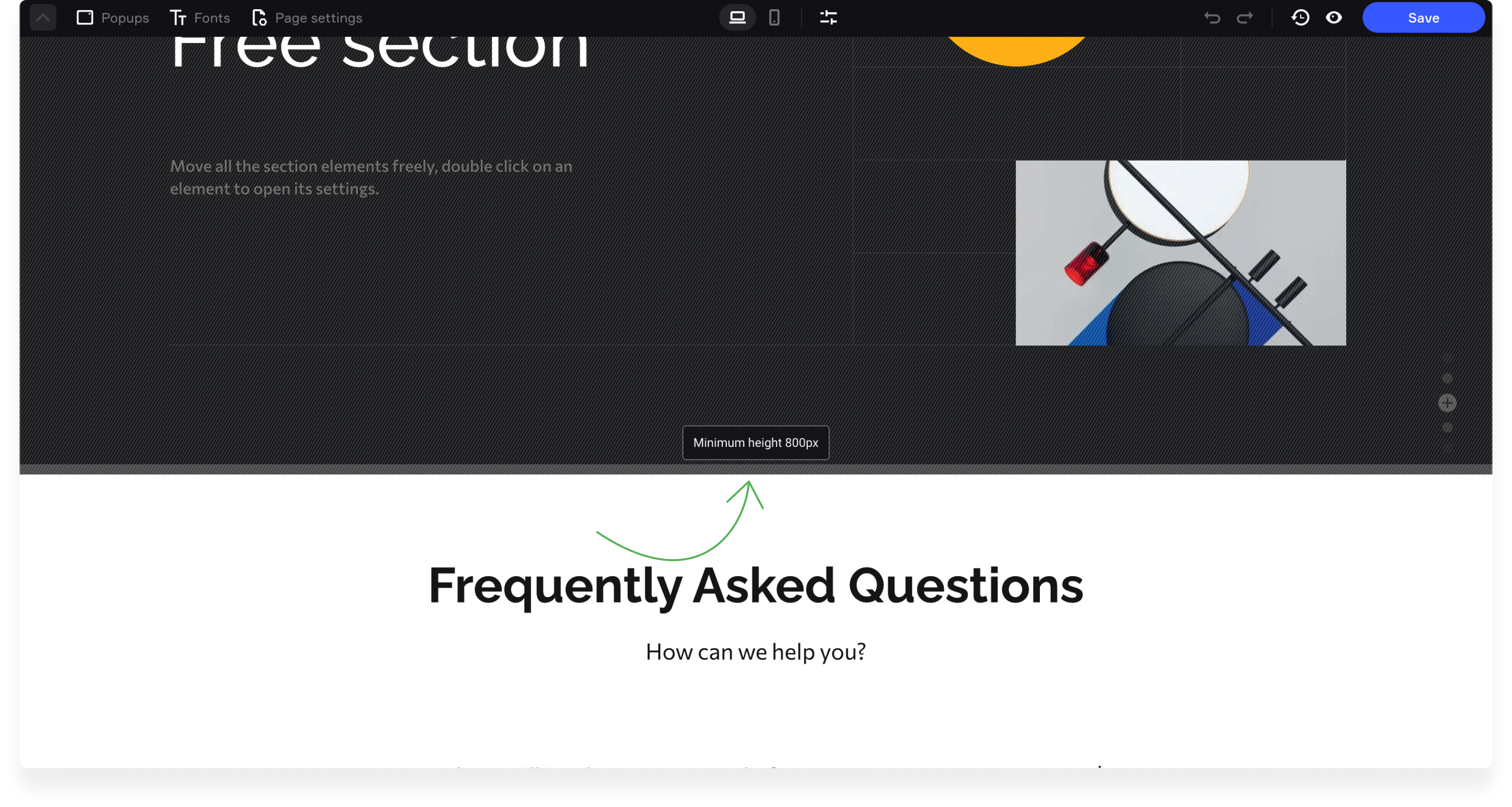 Adding Free Sections And Elements