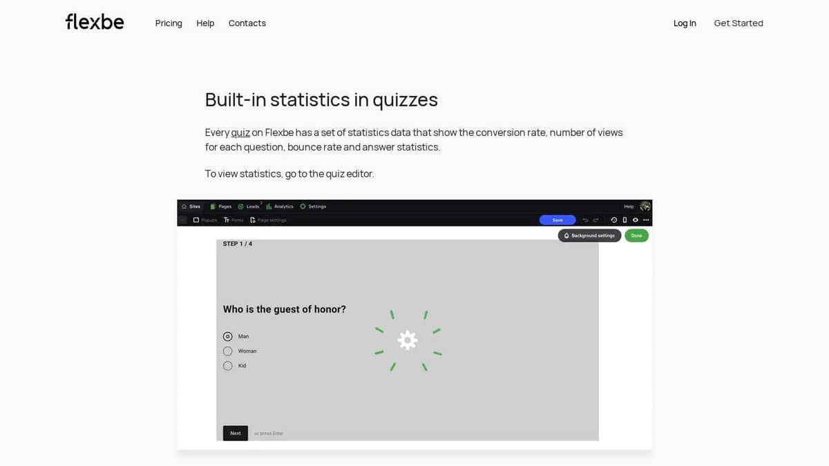Built-in statistics in quizzes