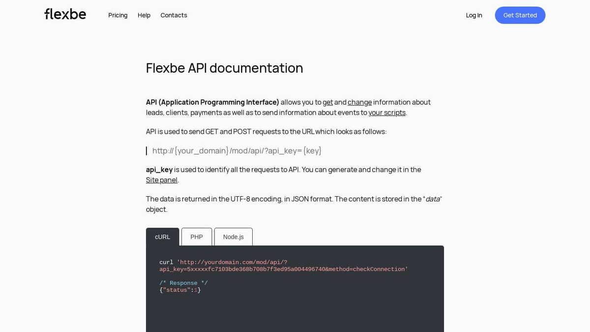 Flexbe API documentation