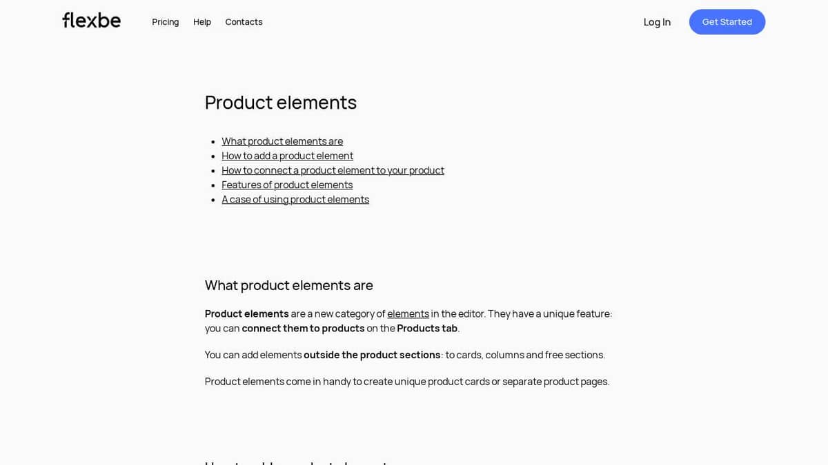 Product elements