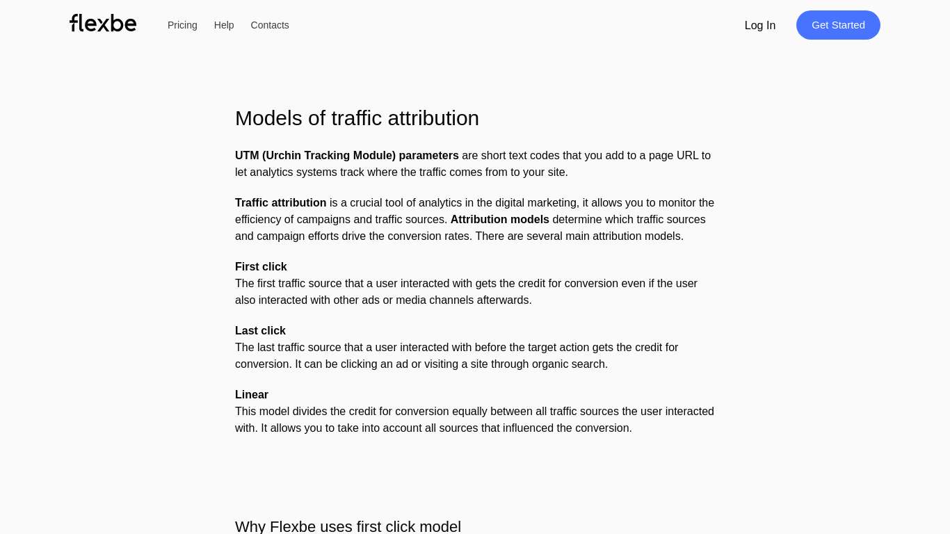 Models of traffic attribution