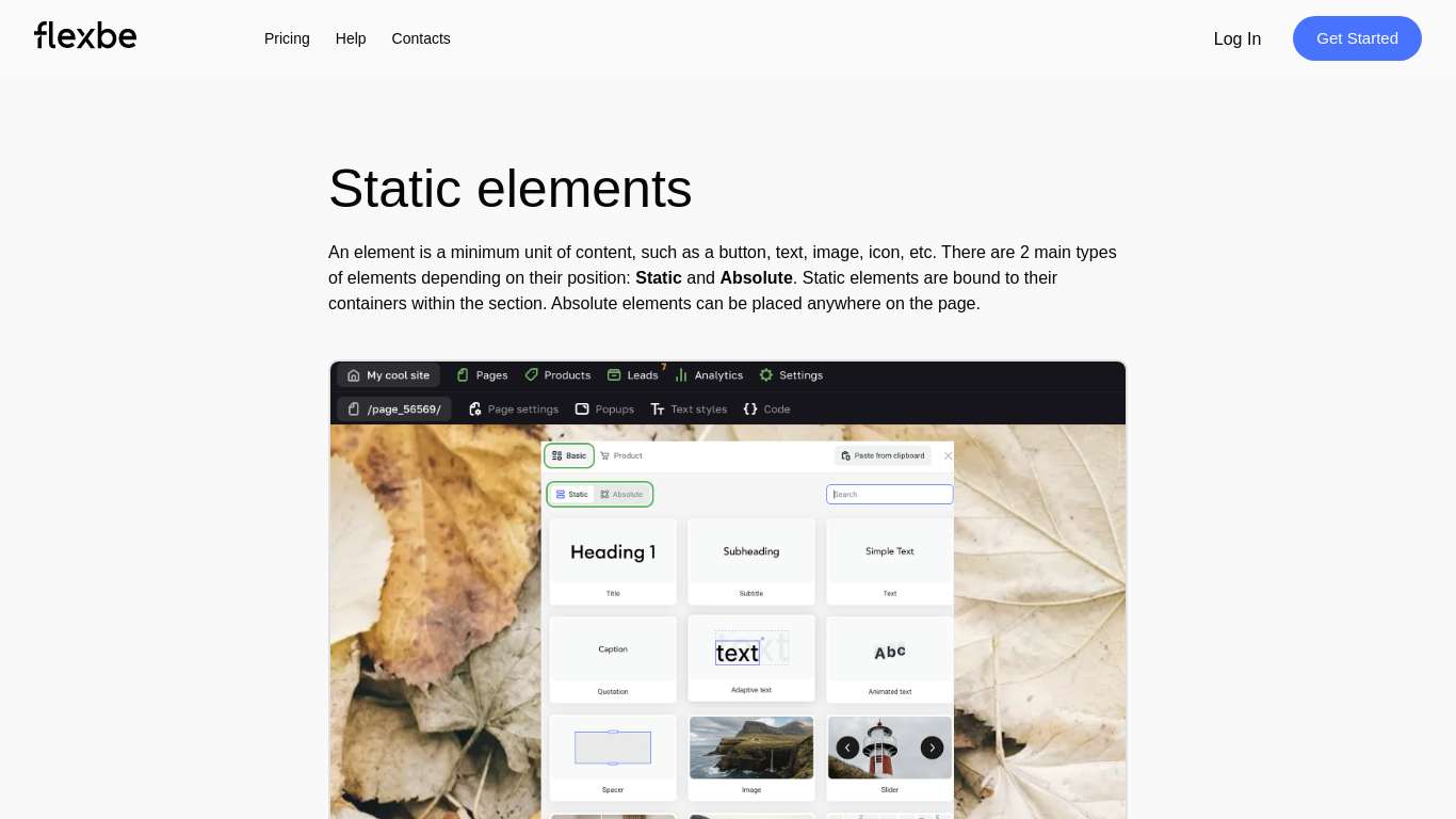 Static elements
