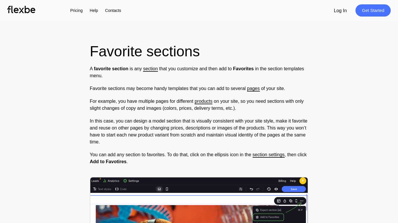 Favorite sections