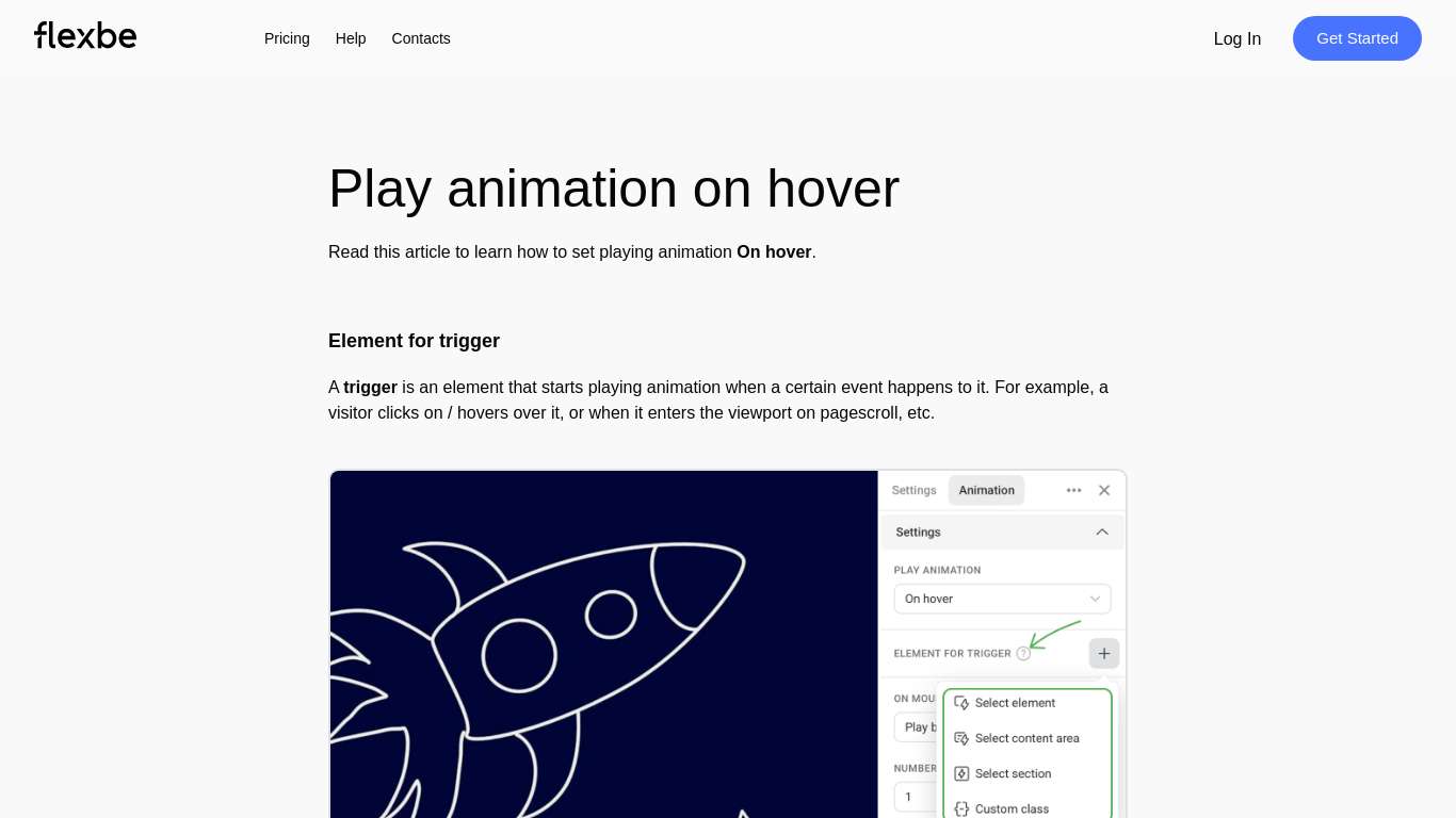Play animation on hover